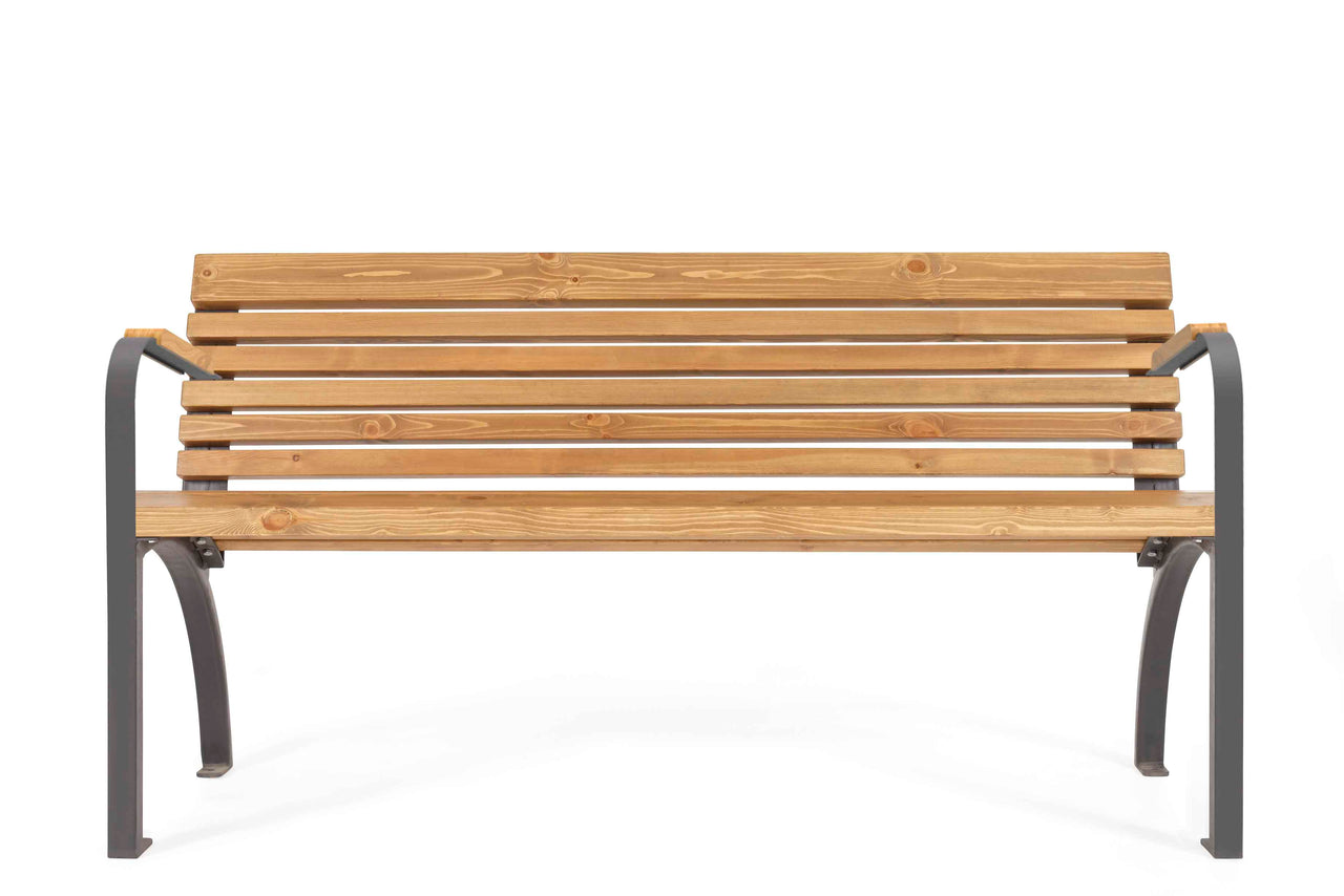arc bench with armrest – Alamein Outdoor Furniture